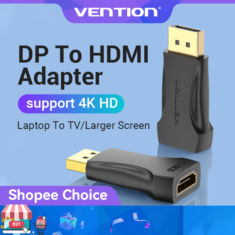 Vention DP to HDMI Adapter 4K Gold Plated DP Male to HDMI Female Video ...