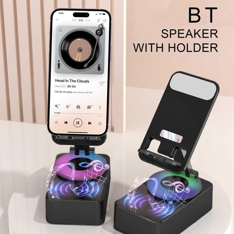 2 in 1 WYS-01BT Black Phone Stand with speaker Black 360 degree ...