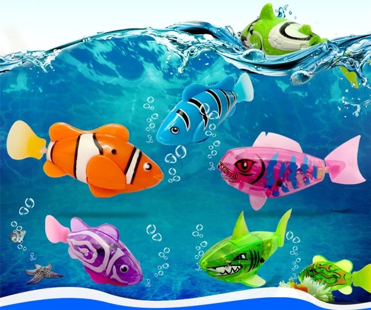 Luminous electric swimming fish, water toys, electronic pet fish, baby ...