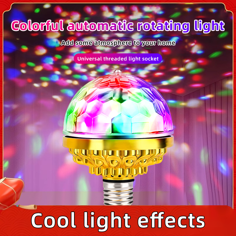 Rotating Crystal Disco Ball Light E27 6W RGB LED Bulb – Disco Light ...