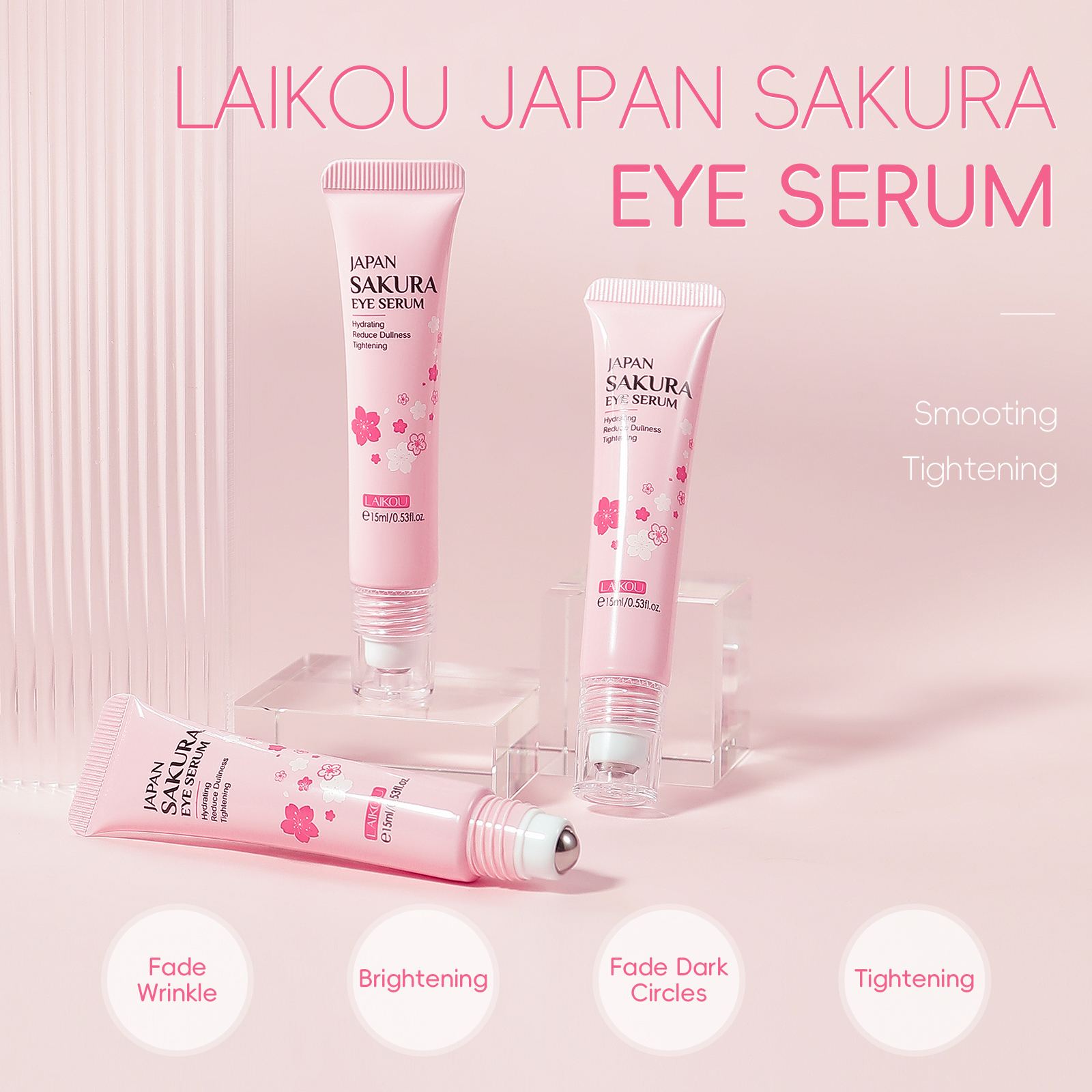 LAIKOU Japan Sakura Eye Serum Essence for Dark Circles, Wrinkle ...