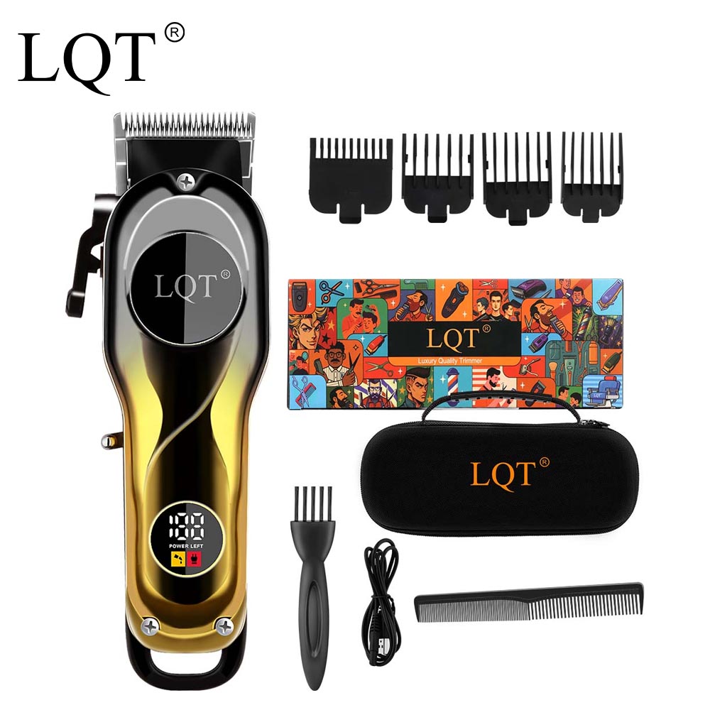 Professional men's electric hair clipper, usb charging, digital display ...