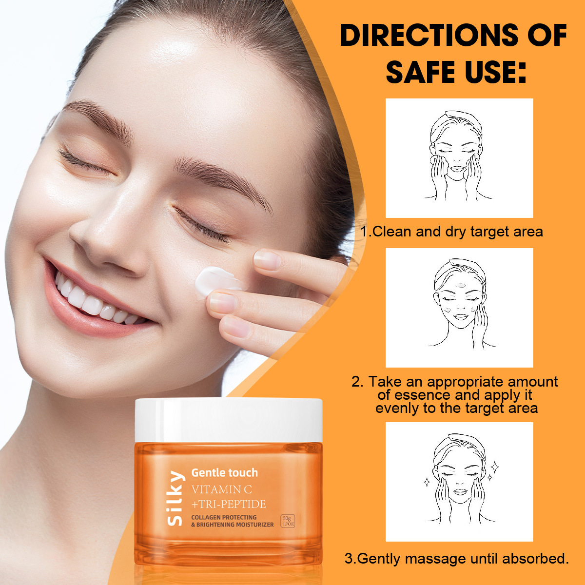 Daily Tri-Peptide & Vitamin C Face Cream – Brightens & Hydrates for ...