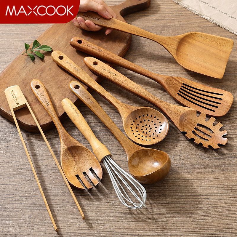 MAXCOOK 8pcs Wood Utensils Set Kitchenware Kitchen Utensils Spatula ...