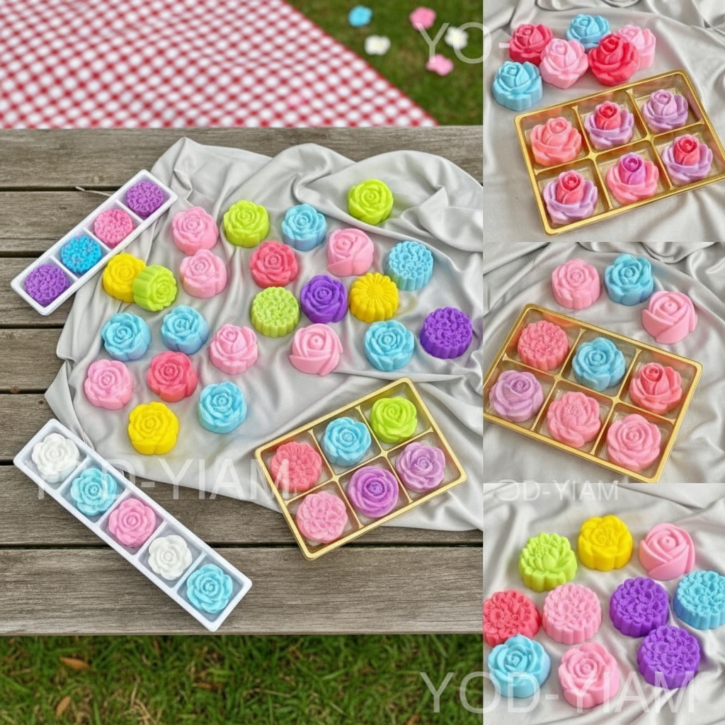 Layer cake, jelly, and cake mold set, silicone, 5 cm diameter, 6 molds ...
