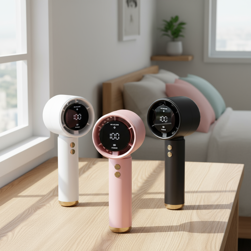 Handheld fan mini kipas angin portable with LED digital display 100 ...