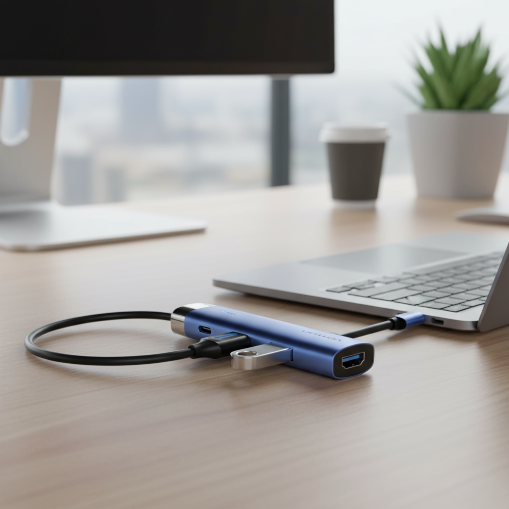 Vention USB HUB Type C to HDMI 5in1 TGE Mini Docking Station Portable ...