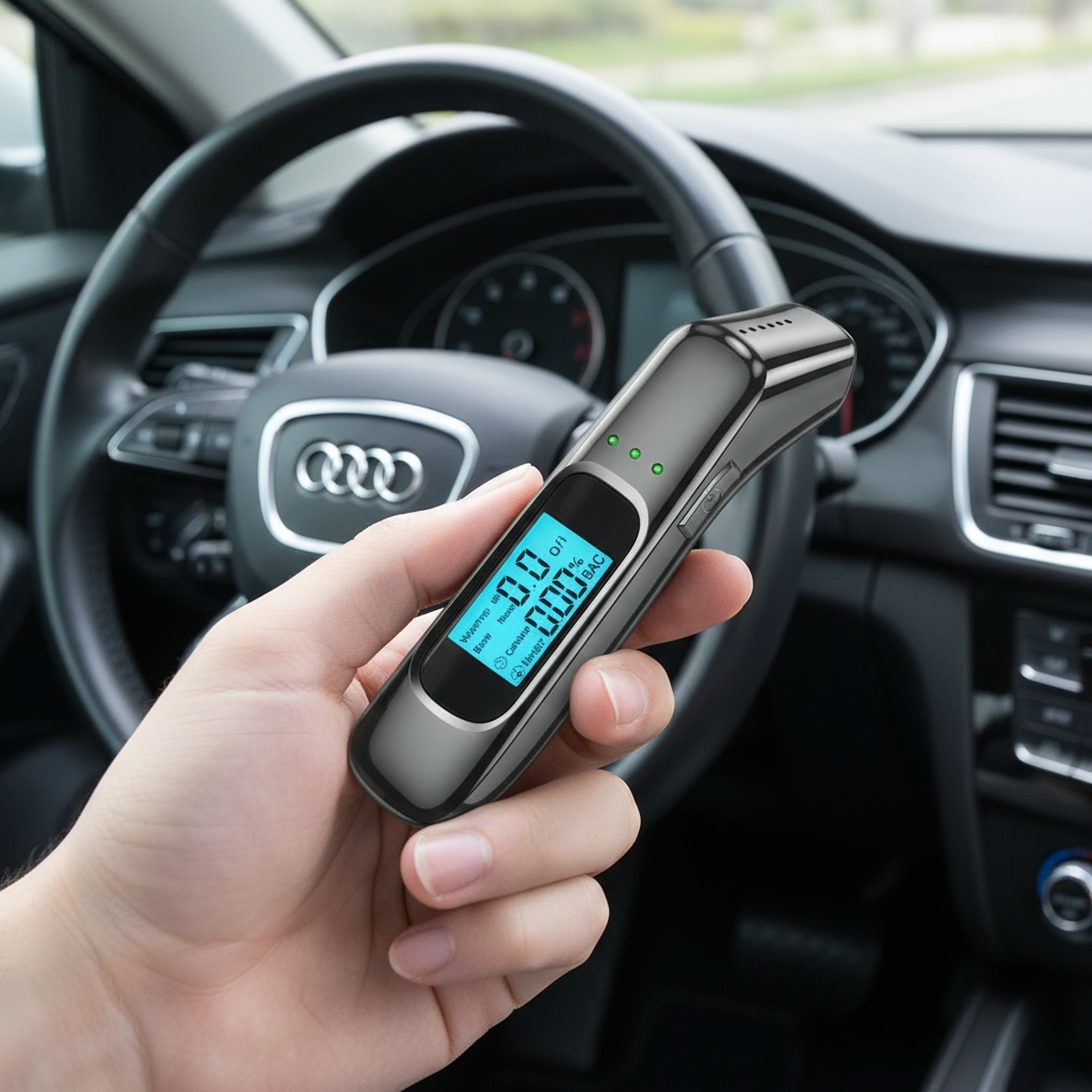 Car Non-Contact Alcohol Tester Portable Breath Analyzer Traffic Alcohol ...