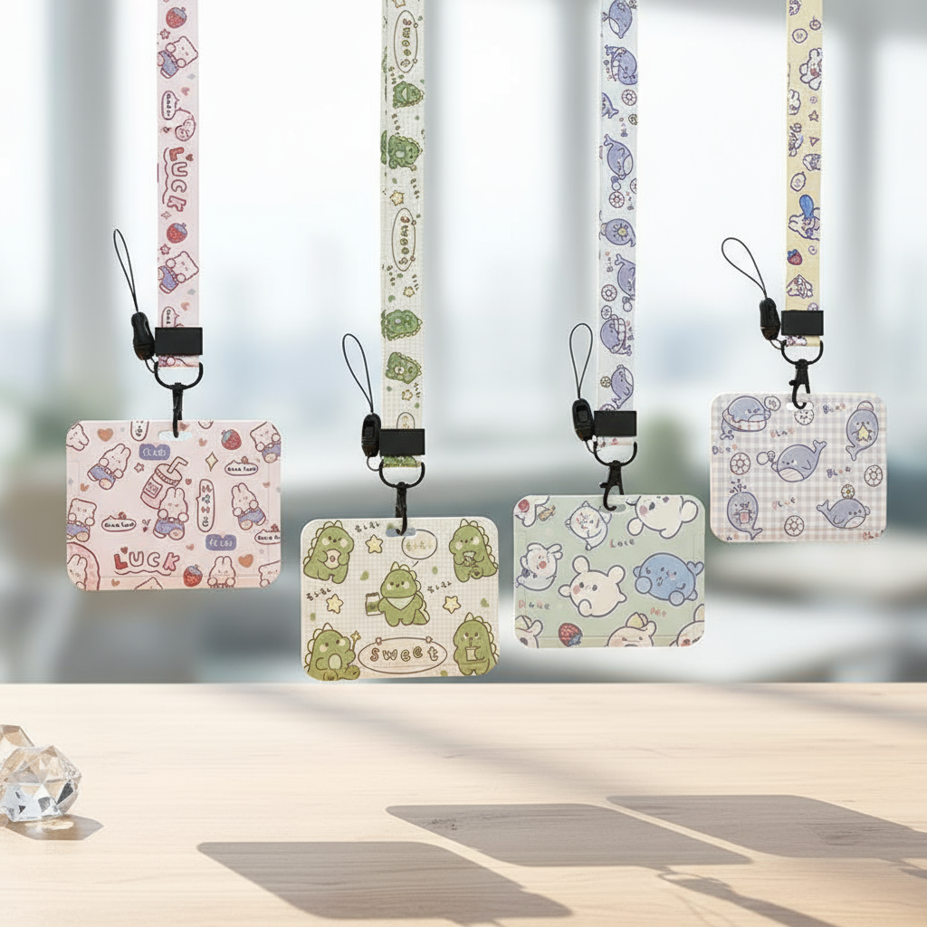 Adorable Cartoon Push-Pull Card Holder | Cute Sleeve For Bus, Meal ...