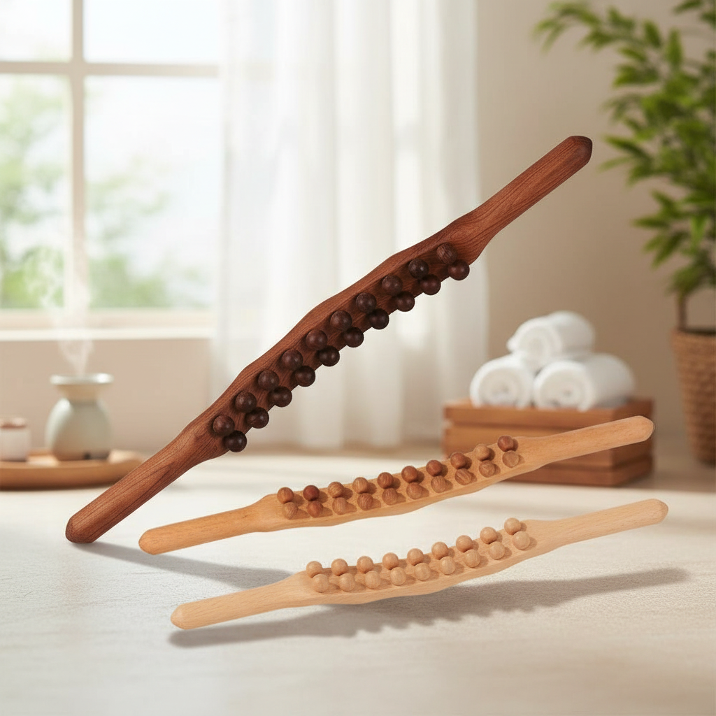 Gua Sha Scraping Tool & Massage Stick – Beech Wood, Back, Tendon, Point ...