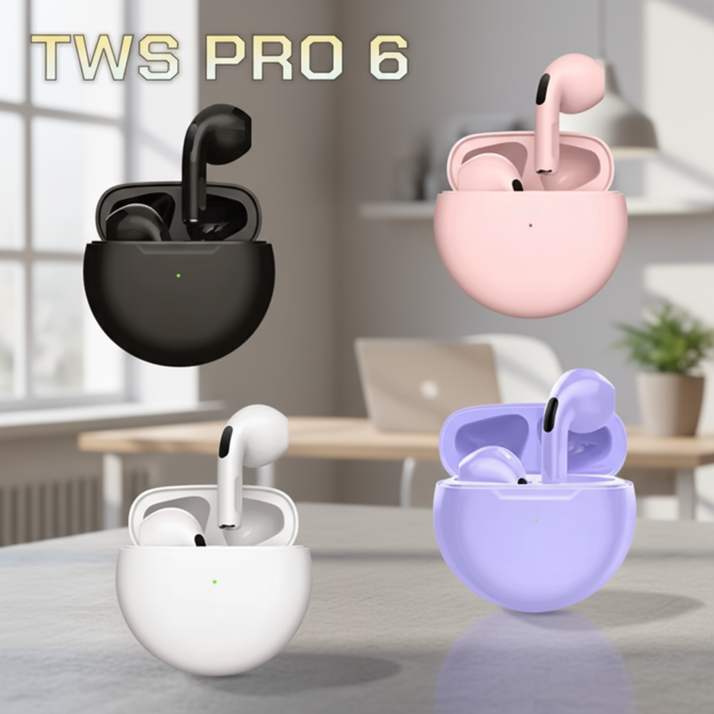Pro6 Bluetooth TWS Wireless Earbuds Sport Mini Headphones Automatic ...