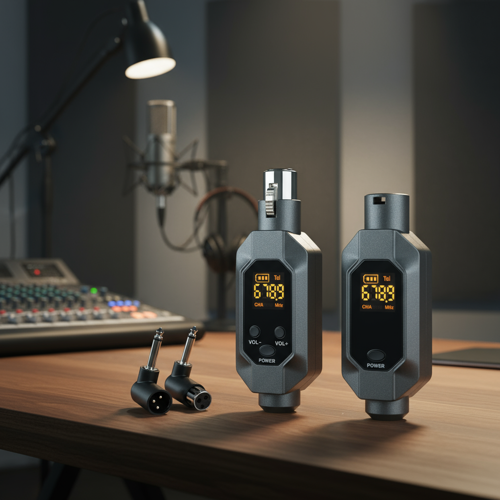 Wireless XLR Microphone Converter System with Transmitter and Receiver ...