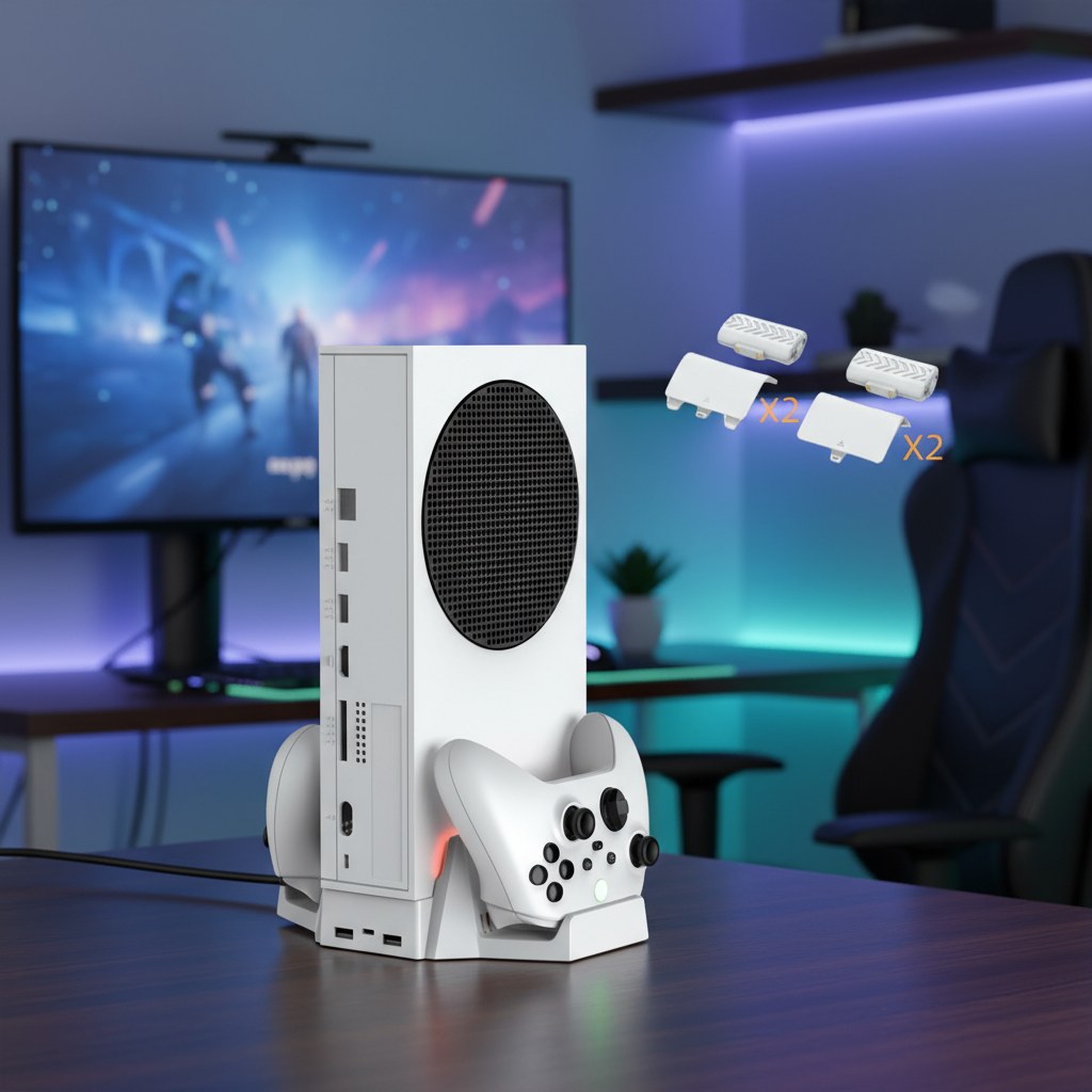 Vertical Stand Charger with Cooling Fan and Dual Controller Dock for ...