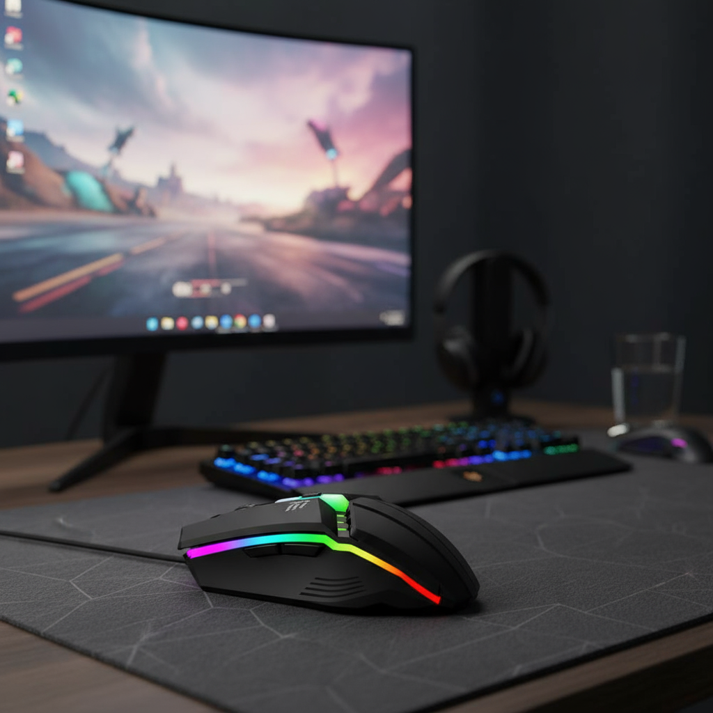 1600DPI USB Wired Gaming Mouse LED Radiant Glowing Ergonomic Mechanical ...