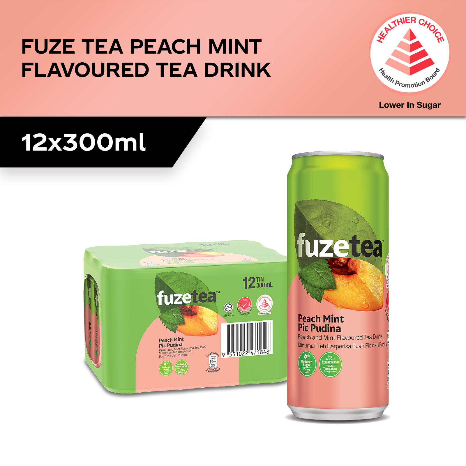 [1 Carton] Fuze Tea Peach Mint Tea (12 x 300ml) | Shopee Singapore