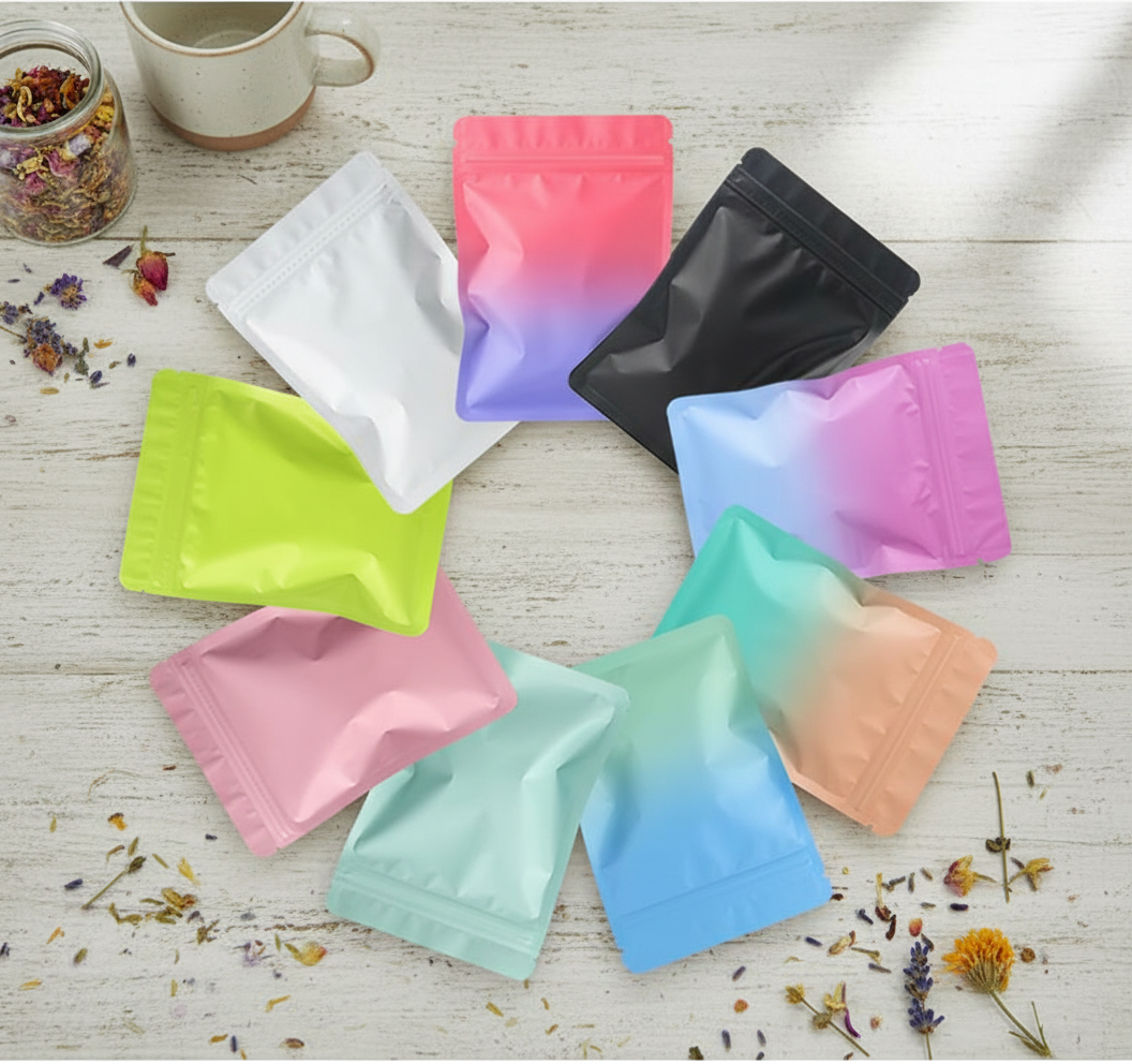 50 Pack Matte White Stand Up Pouches with Opaque Foil - Self-Sealing ...