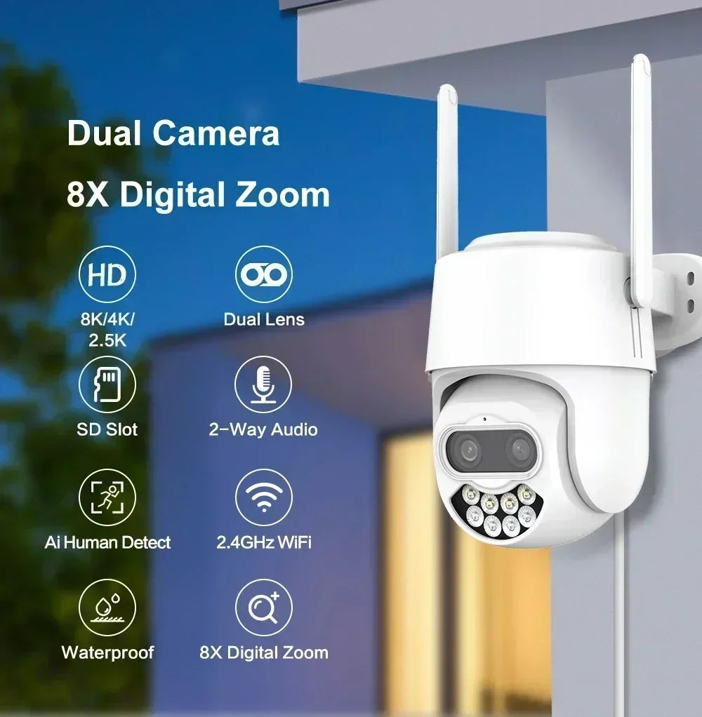 PEGATAH 4K PTZ Outdoor CCTV Cam | 4MP Dual-Lens 8X Hybrid Zoom AI ...