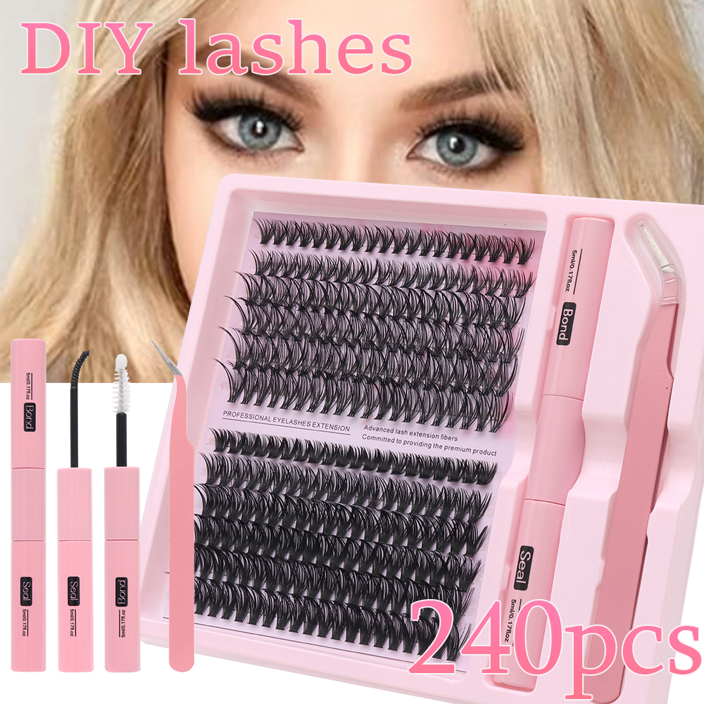 240 PCS DIY Lash Extension Kit for Beginners – Volume 30D + 40D ...