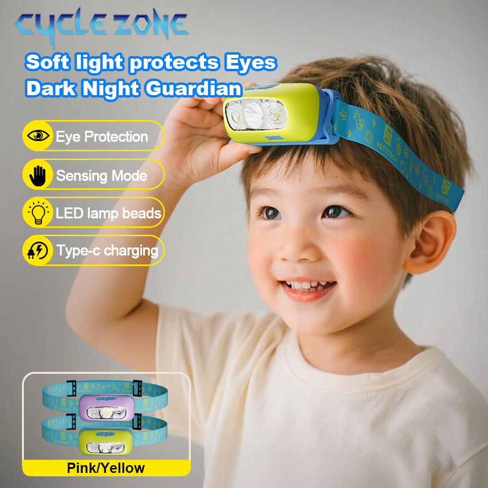 Kids LED Headlamps Sensor Headlight Type-C Rechargeable Head Flashlight ...