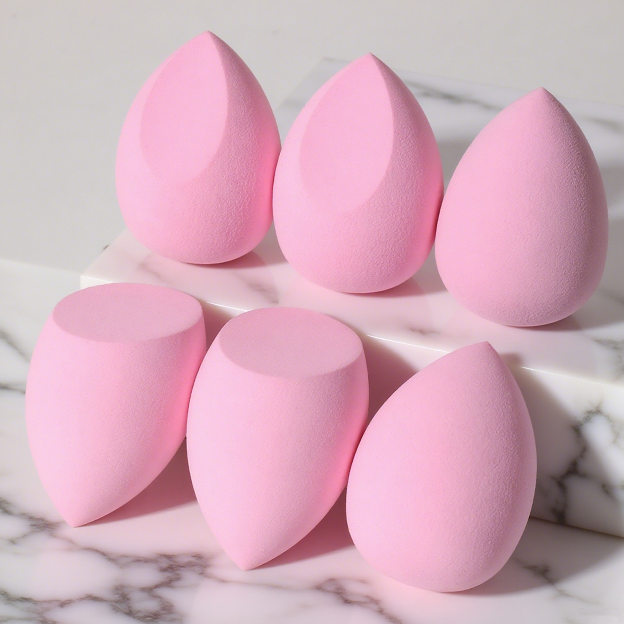 Pink Makeup Sponges Set: Multiple Shapes for Flawless Foundation ...