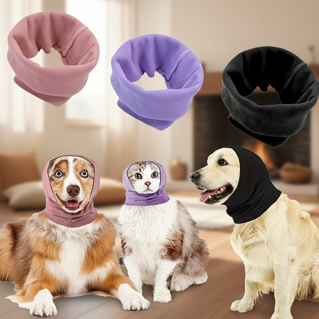 Dog Ear Muffs Snood Covers for Noise Reduction Pet Ear Wraps Blow ...