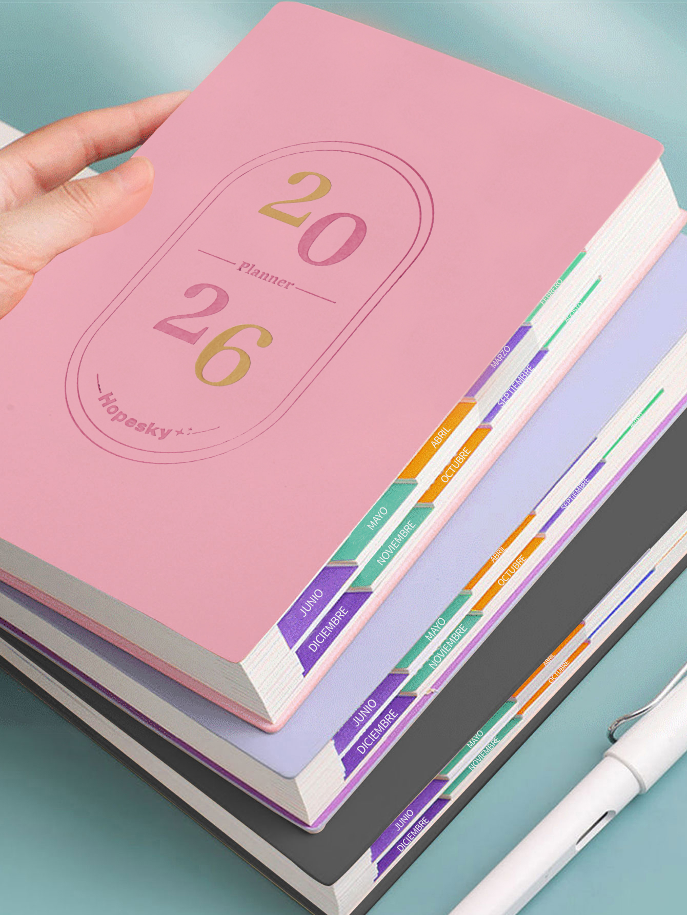 A5 2026 Planner Notebook: Daily, Weekly & Monthly, PU Leather, 80 GSM ...