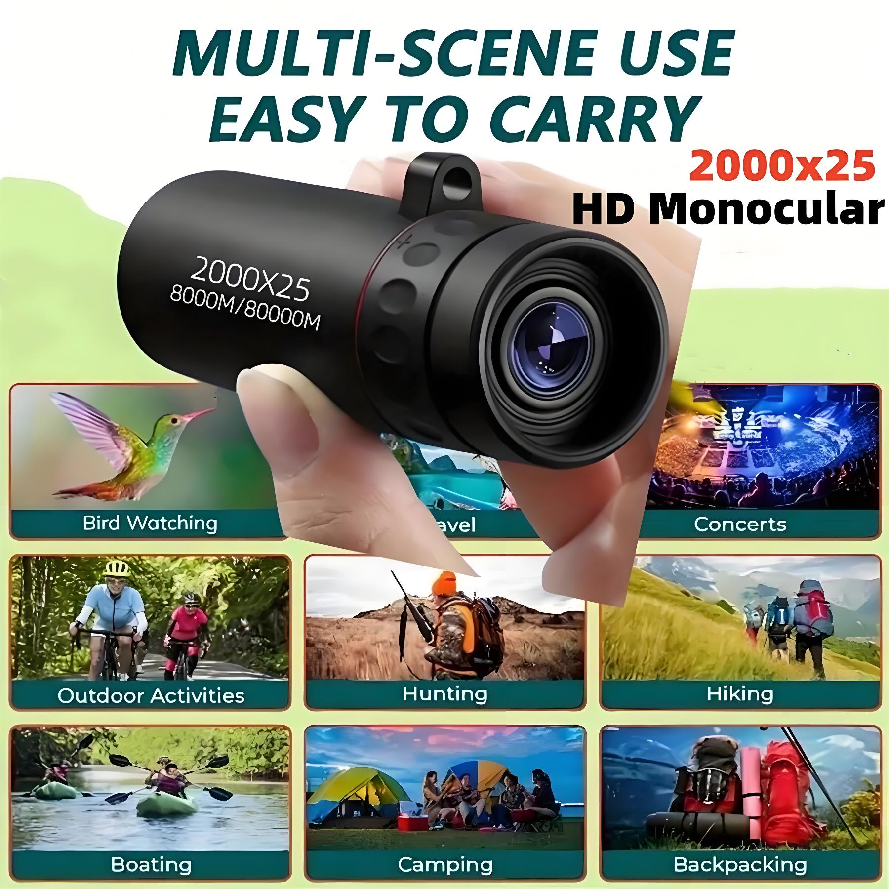 HD Monocular 2000x25/24 - Pocket Night Vision Telescope for Hunting ...