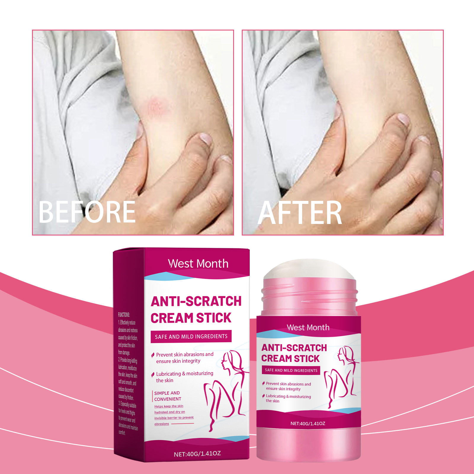 Anti-chafing balm that reduces friction and skin irritation, providing ...