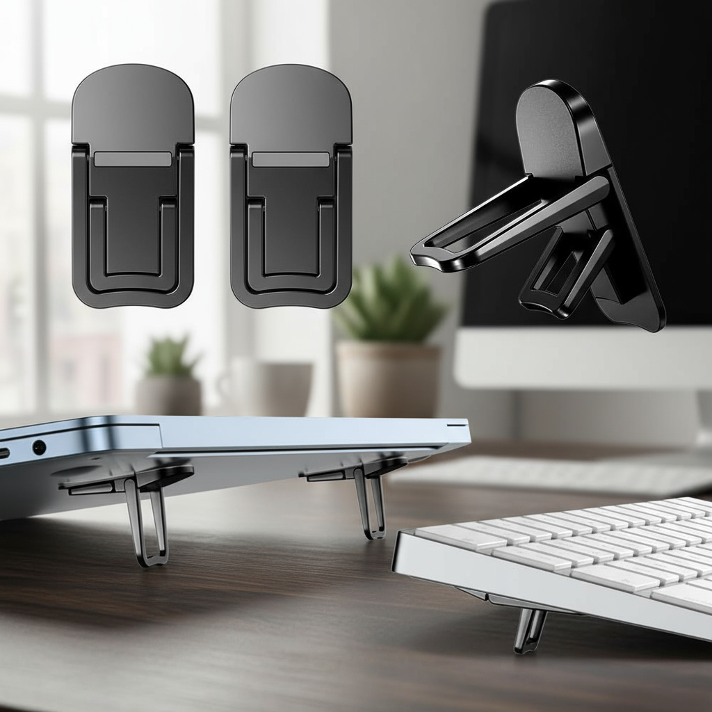 2 Pack Mini Foldable Laptop Stand Adjustable Angle Riser for Desk ...