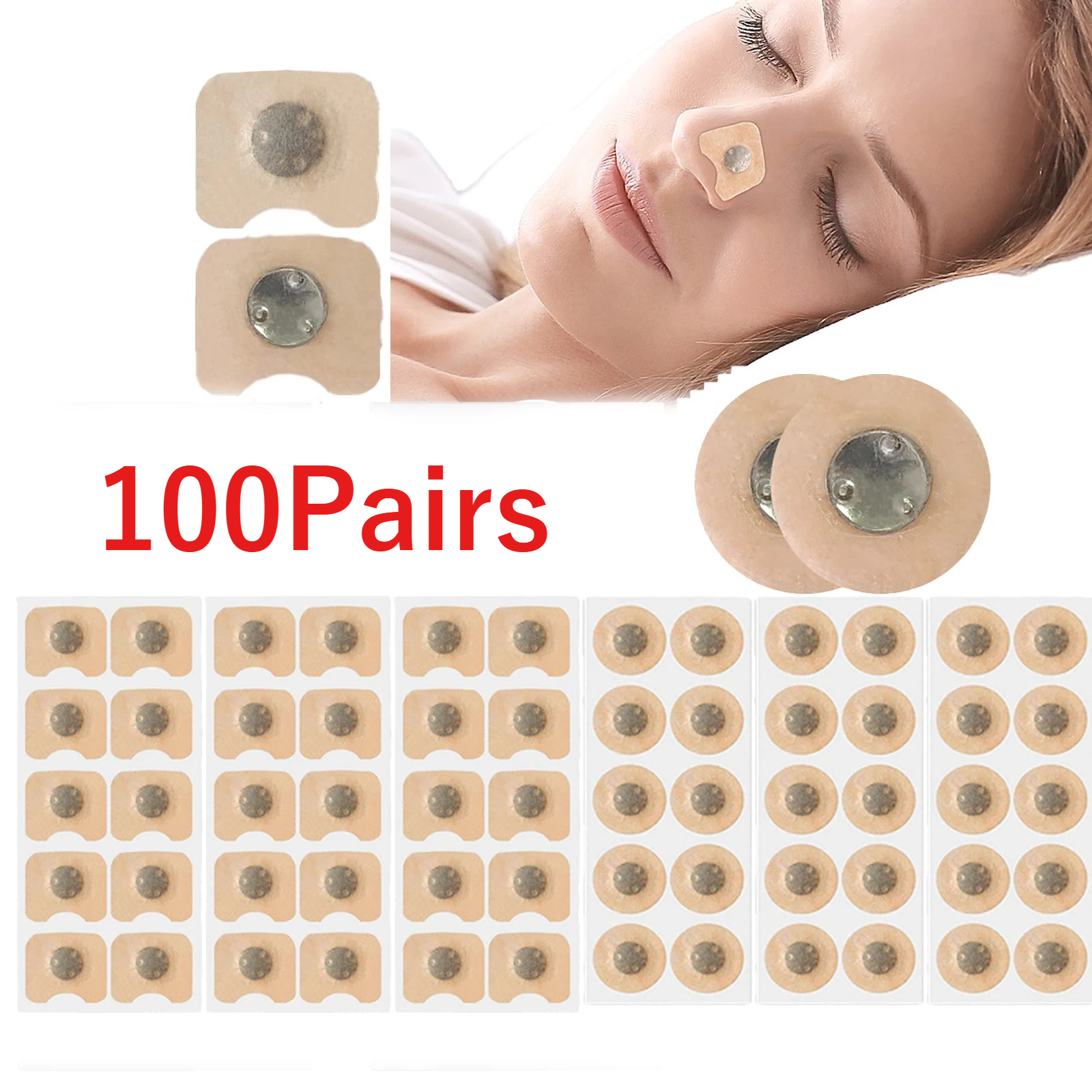 100Paiirs Nose Strips Pack Of Anti-Snoring Nose Strips Magnetic Nose ...