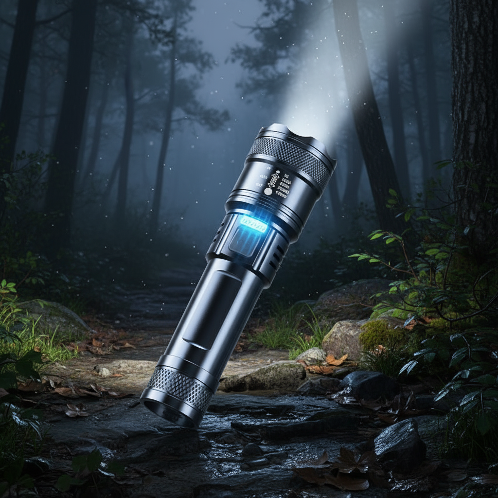 Ultra powerful rechargeable searchlight for outdoor patrol, zoom ...