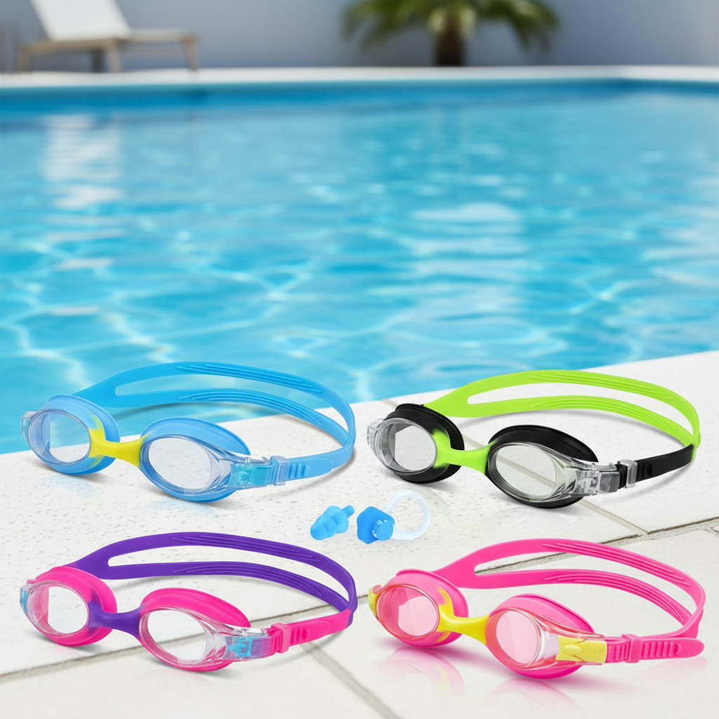 Swimming Goggles for Children Ages 3-14, Anti-Fog Lenses, Full UV ...