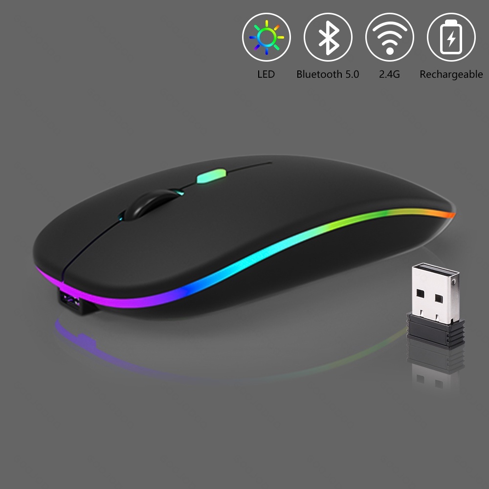 2.4G wireless mouse, ultra-thin portable silent Bluetooth 5.2 mouse, 3 ...