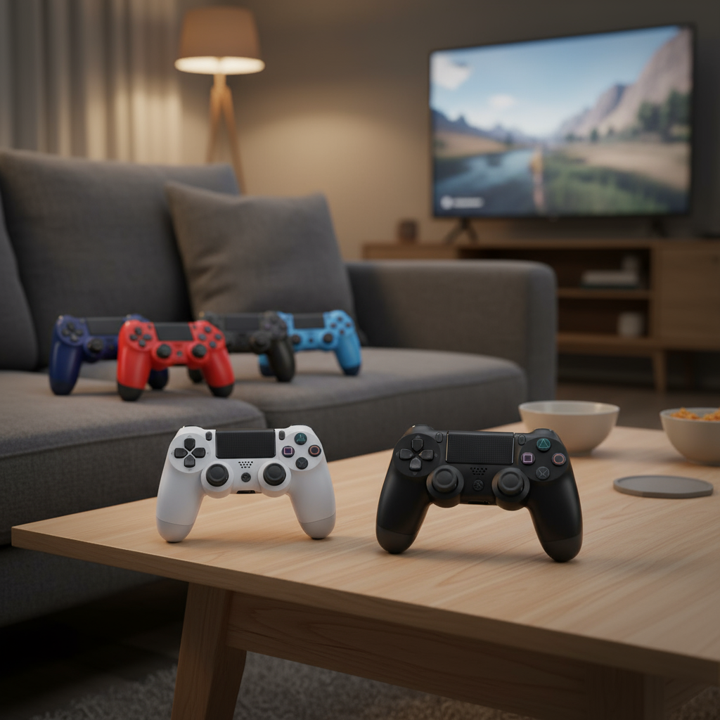 Ergonomic Wireless PS4 Game Controller with Extended Battery Life for ...