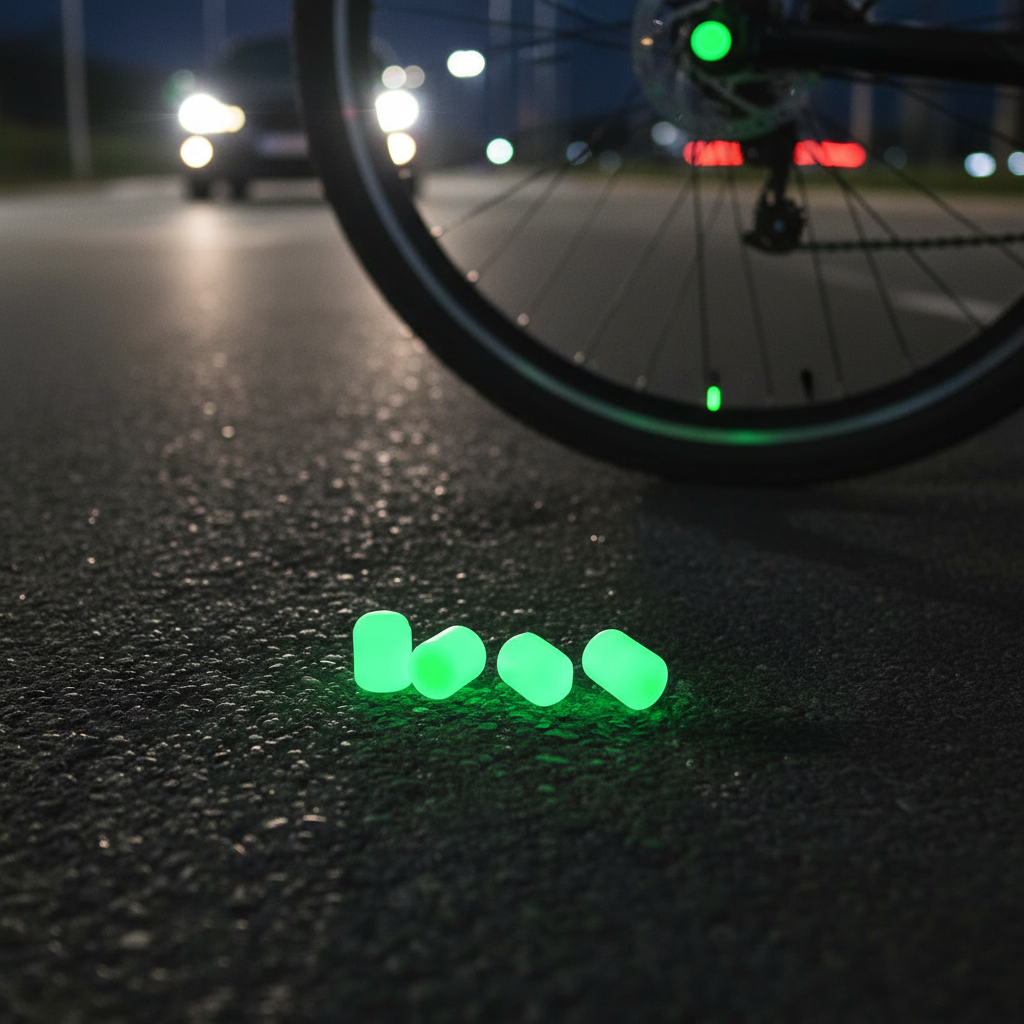 MTB Bicycle LED Valve Cap Lights - Glowing Tire Covers for Bike ...
