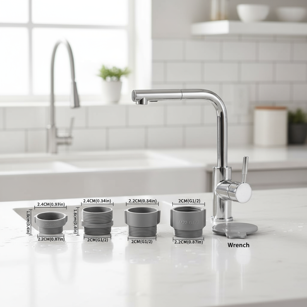 Kitchen Faucet Adapter Kit - 5 Pieces Male and Female Sink Aerator ...