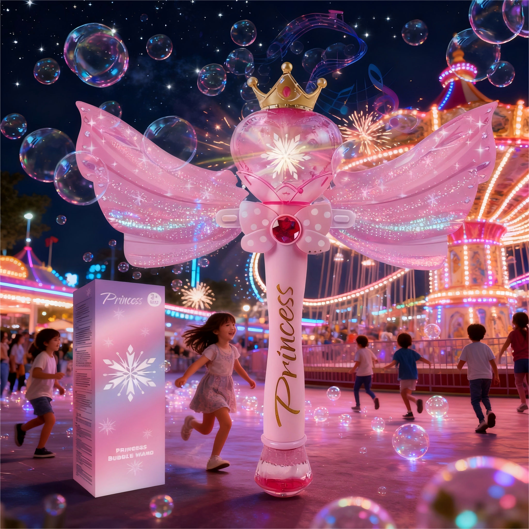 Magic Bubble Machine with Interactive Wand - Enchanting Bubble Blowing ...