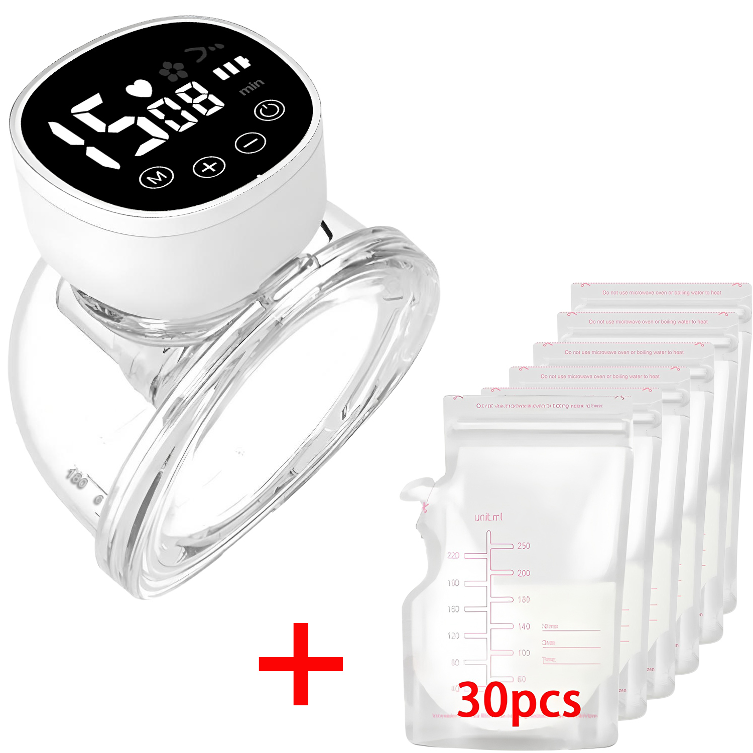 Breast Milk Extractor Rechargeable Portable Electric Breast Pump, White ...