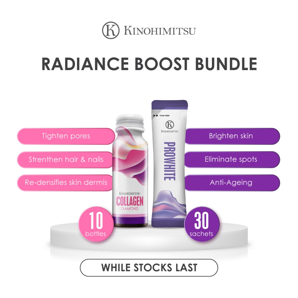 Kinohimitsu Radiance Boost Bundle (Collagen Diamond 10's + Prowhite 30 ...