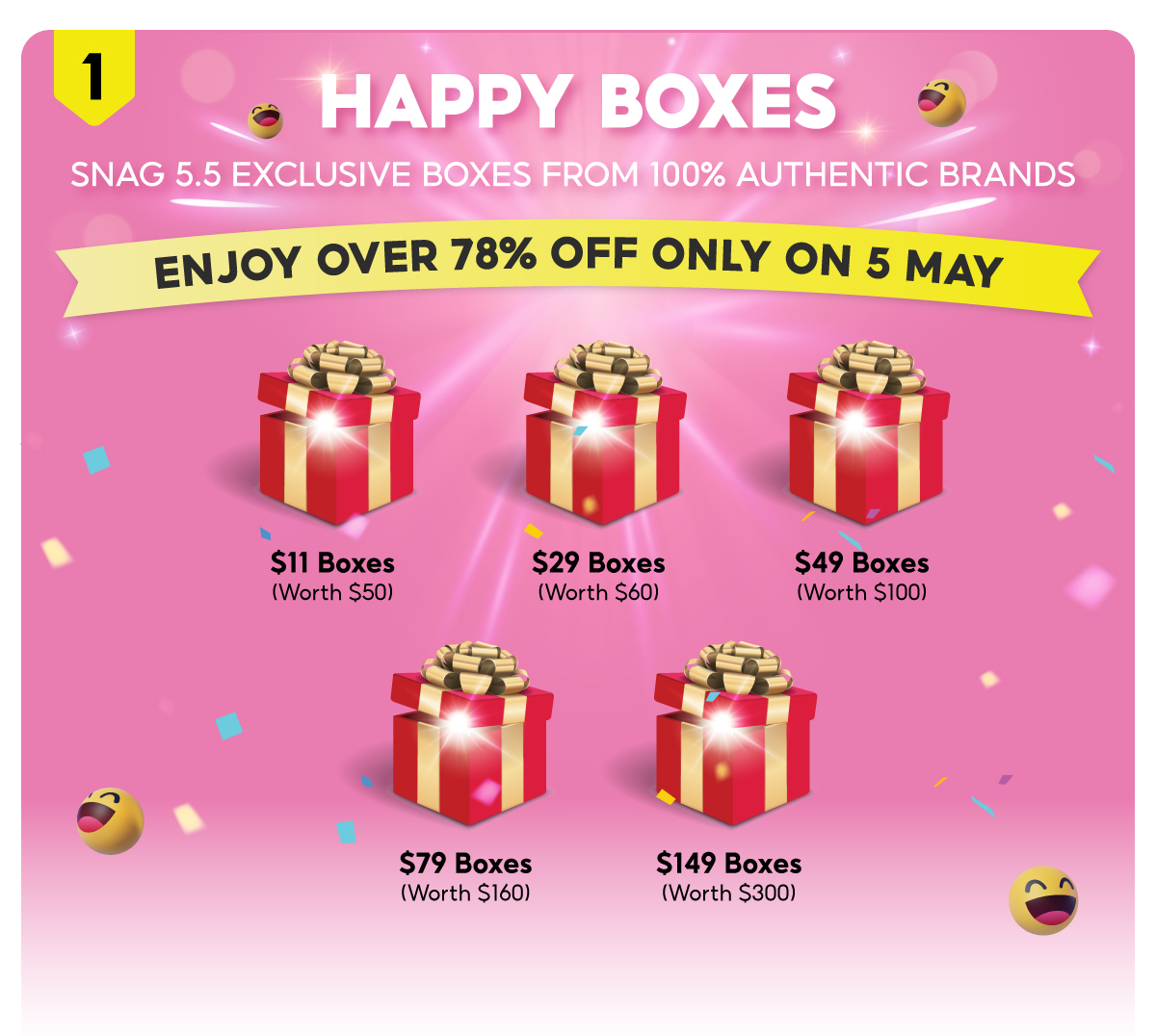 New Shopee Deal : 5.5 Shopee Mall Happy Boxes !! - Price Tracker SG