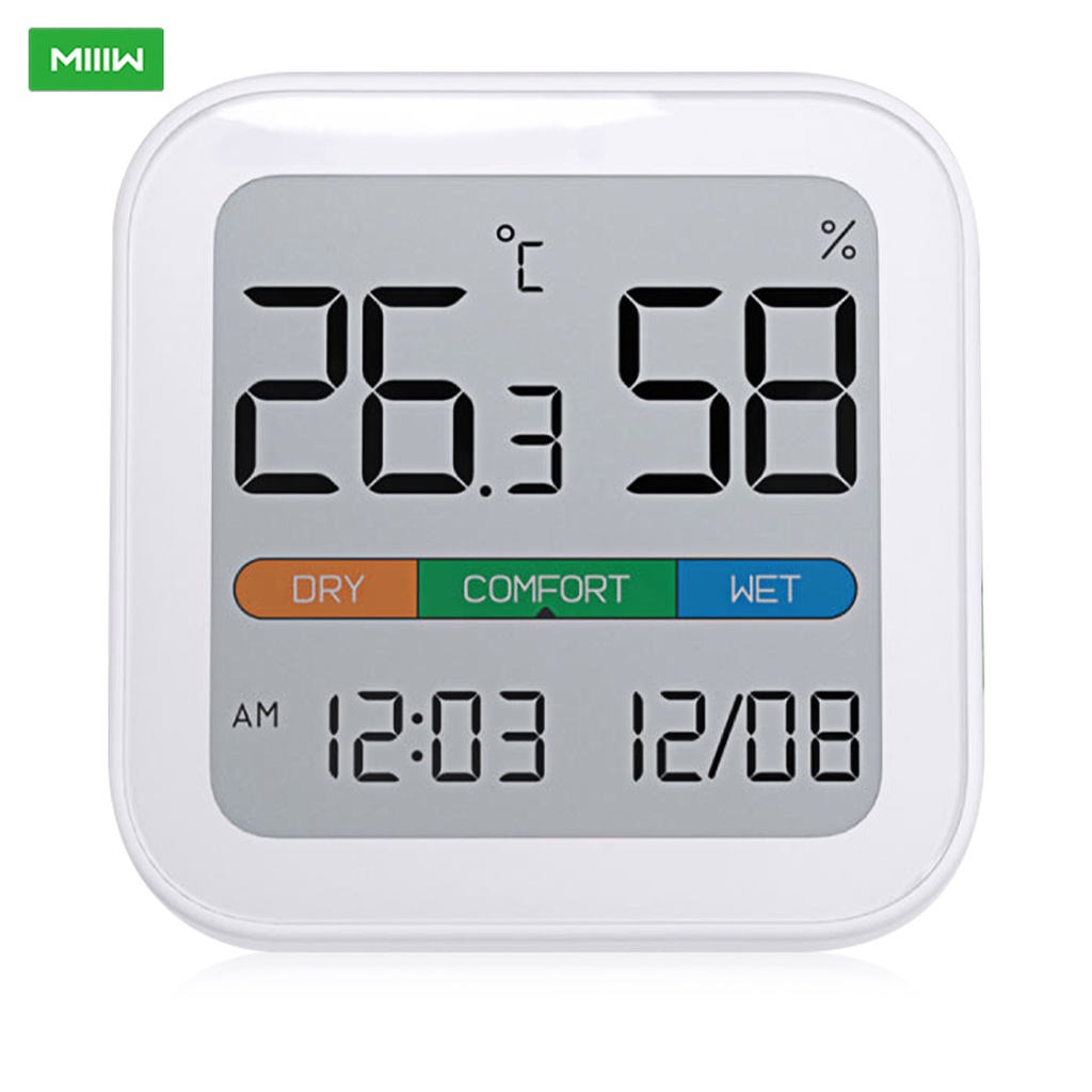 Miiiw Temperature And Humidity Clock Automatic Measurement with Time ...