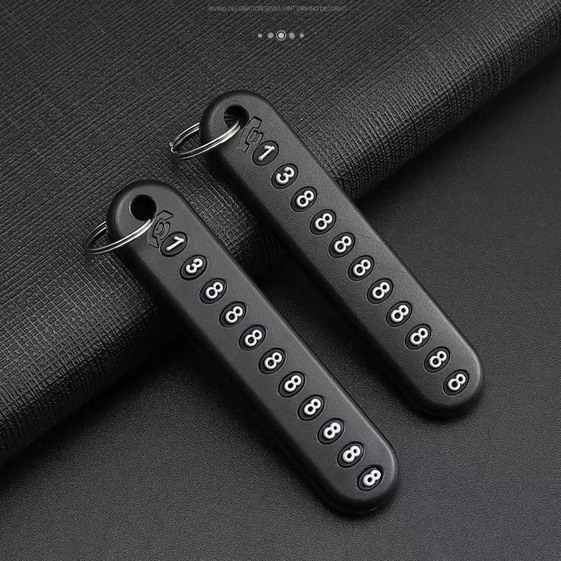 [READY STOCK]Anti-lost Phone Number Plate Keychain Pendant Keyring Car ...