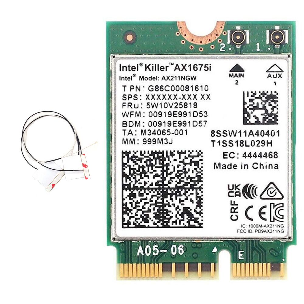 Killer AX1675i Wi-Fi 6E Tri-Band M.2 CNVio2 Network Card (w/ internal ...