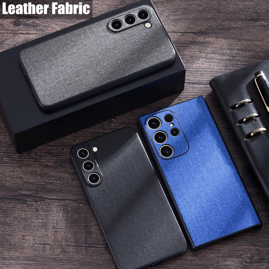 Samsung Galaxy S23 S22 S21 S20 Ultra Plus Fe Case Luxury Leather Fabric ...
