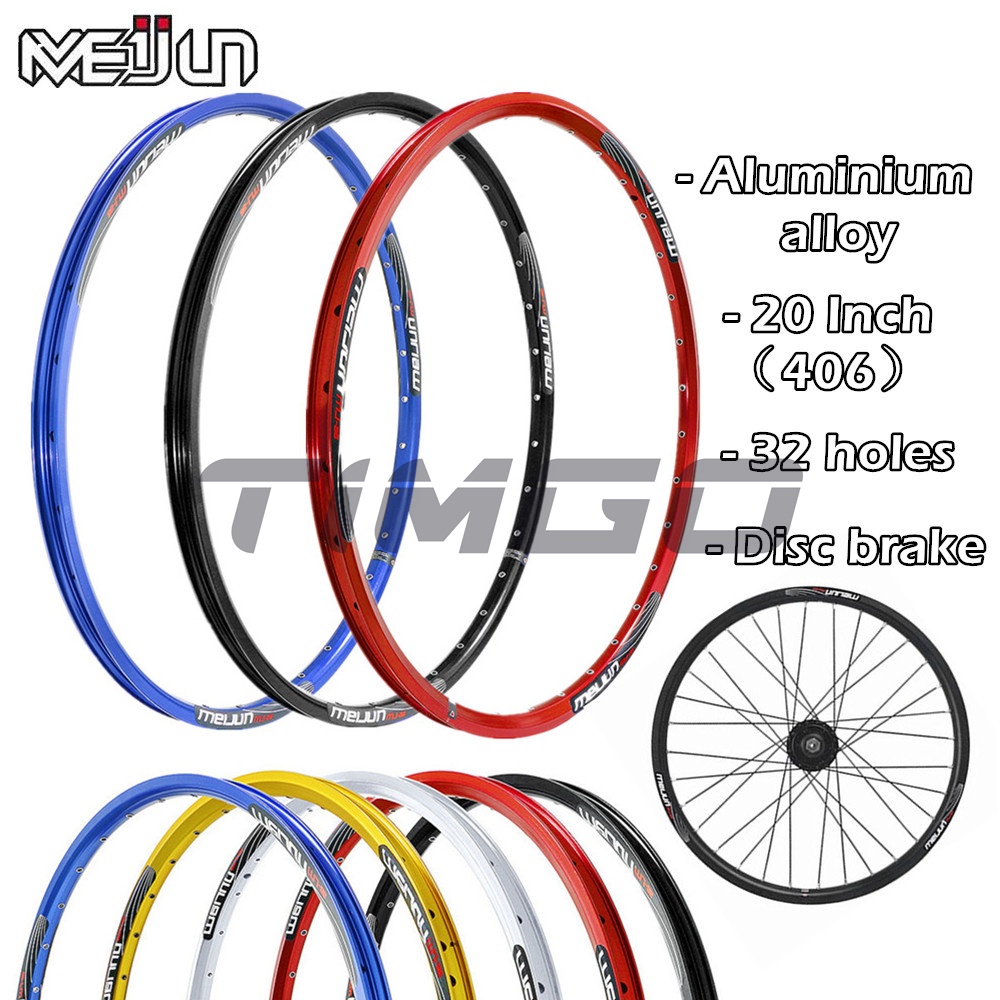 MEIJUN Folding Bike 20 Inch 406 32 Holes Disc Brake Rim Double Aluminum ...