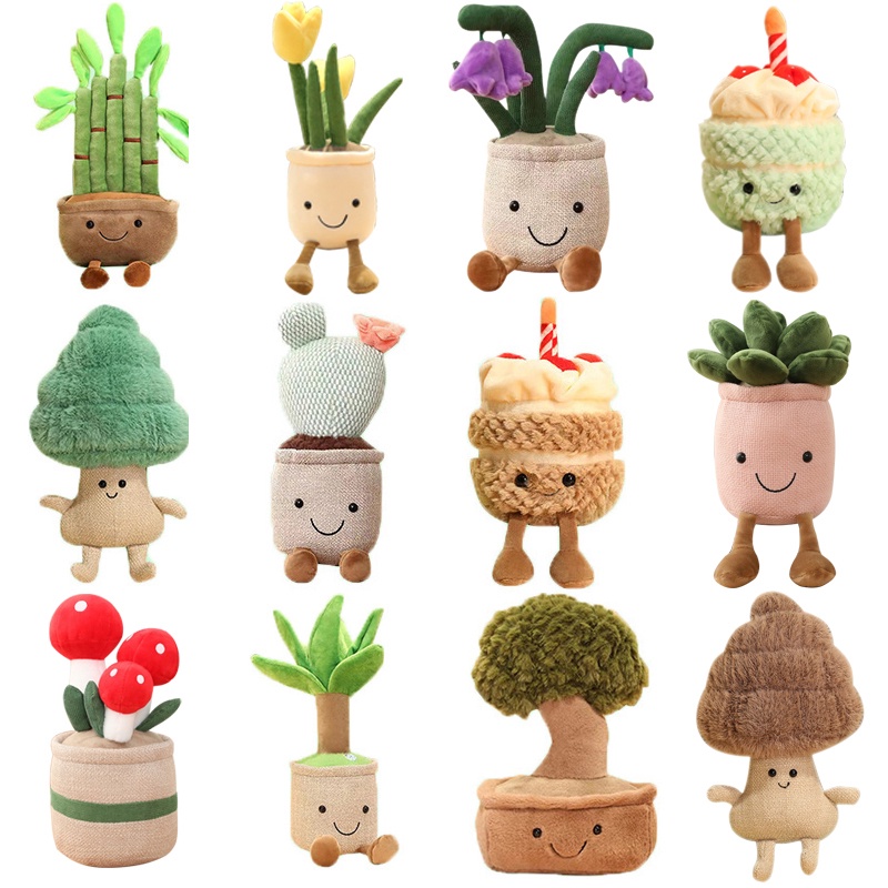 Cake Stuffed Plush Plants Lifelike Potted Plant Plush Doll Succulent ...