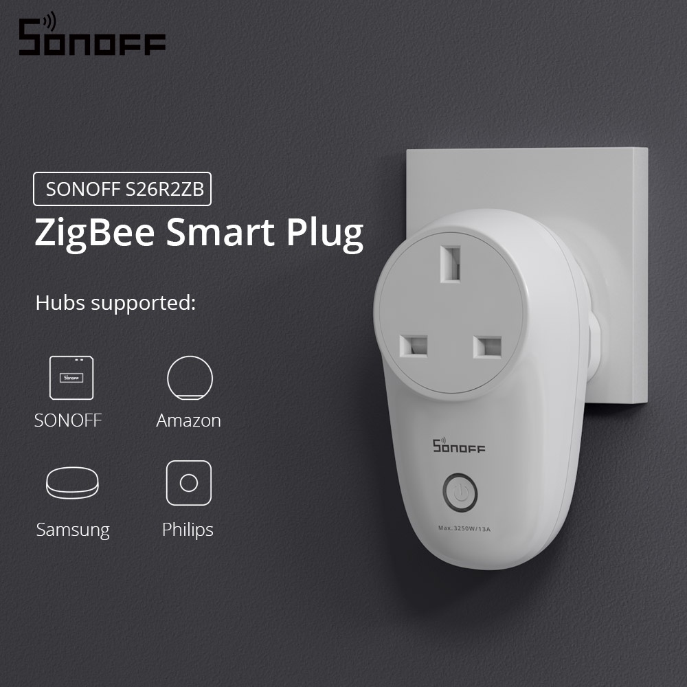 SONOFF Smart UK Plug Smart Socket S26R2ZB WIFI Zigbee Plug App Control Timing Function Works ...