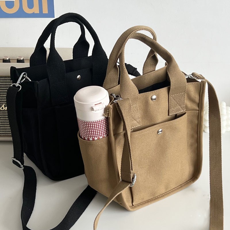 Women Canvas Solid Color Crossbody Bags Casual Tote Bag Girl's Brand ...