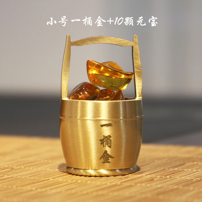 Pure brass bucket of gold, rivers and mountains, water bucket for ...