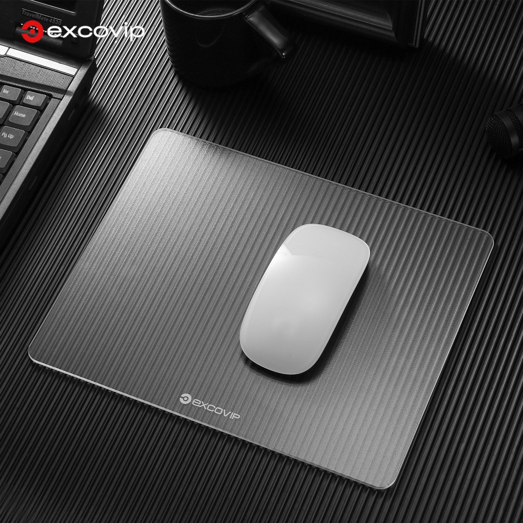Excovip Tempered Glass Mouse Pad Transparent Professional Gaming Simple ...